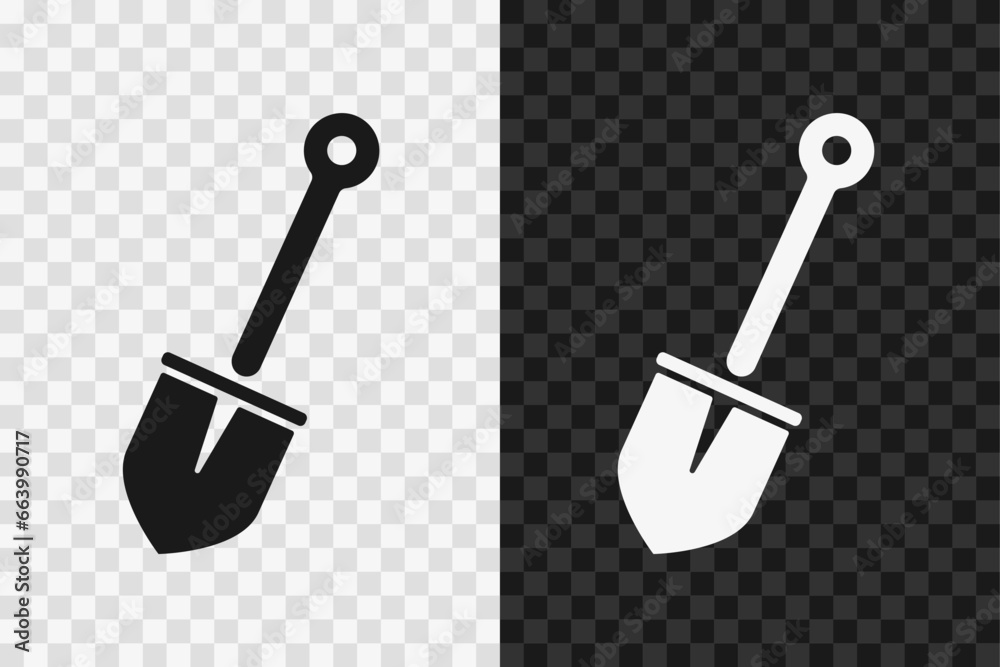 Shovel silhouette icon, vector glyph sign. Shovel symbol isolated on ...
