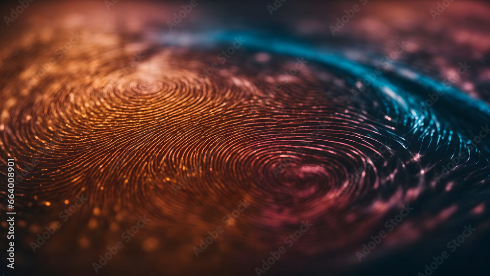 Fingerprint in labyrinth form, with binary codes background. Stock Illustration | Adobe Stock