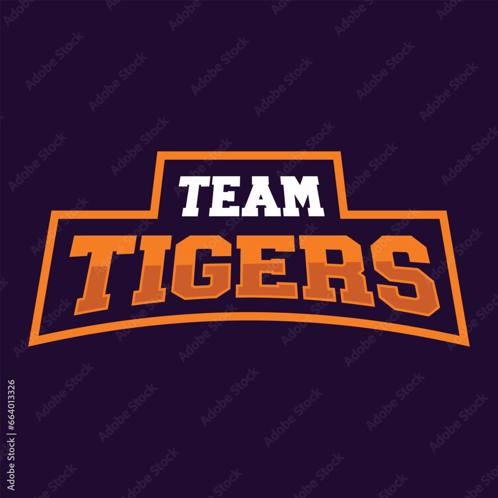 Vector team tigers Sports club text logo design, editable template ...
