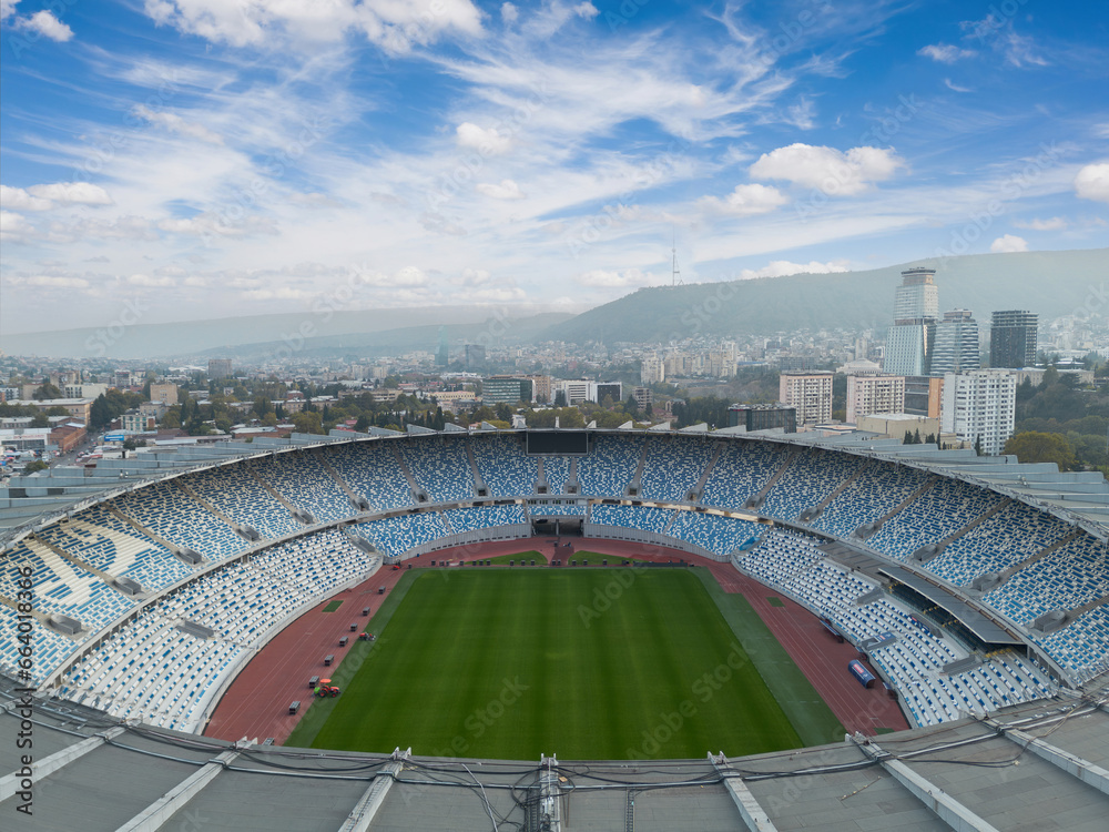 Aerial view of Boris Paichadze Dinamo Arena (National Stadium) in Tbilisi, Georgia - home ...