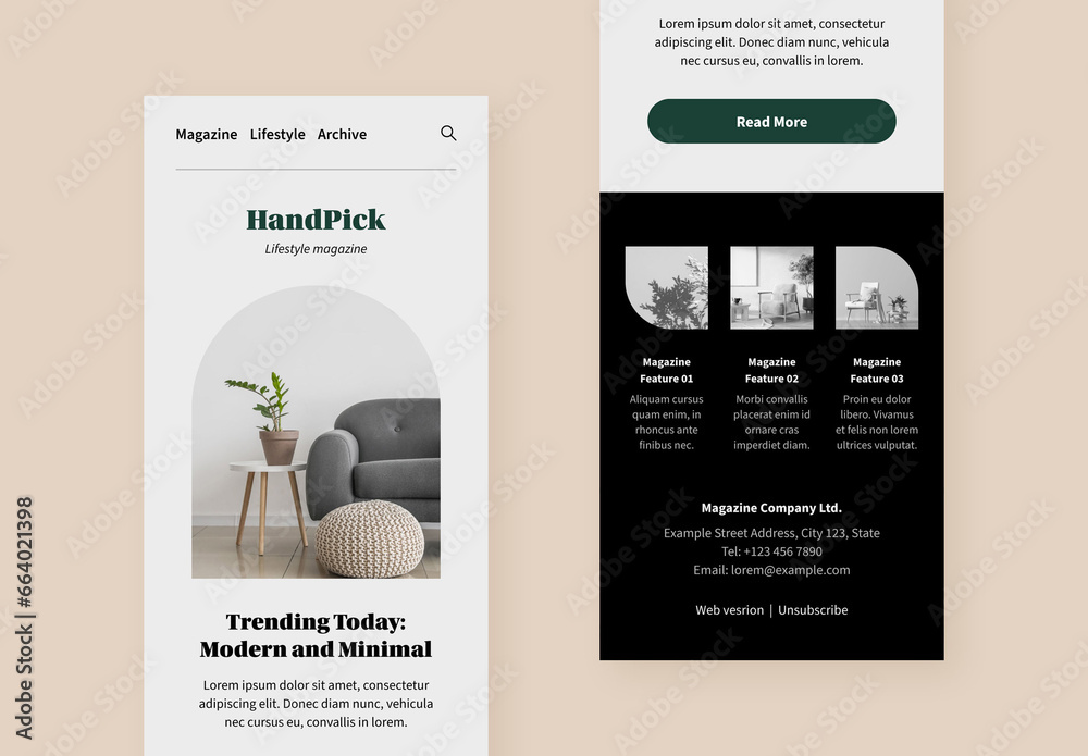 E-Newsletter UX Layout Stock Template | Adobe Stock
