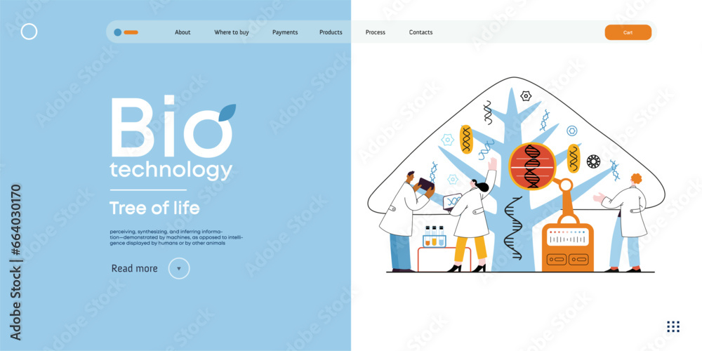 Bio Technology, Tree of life - modern flat vector concept illustration ...