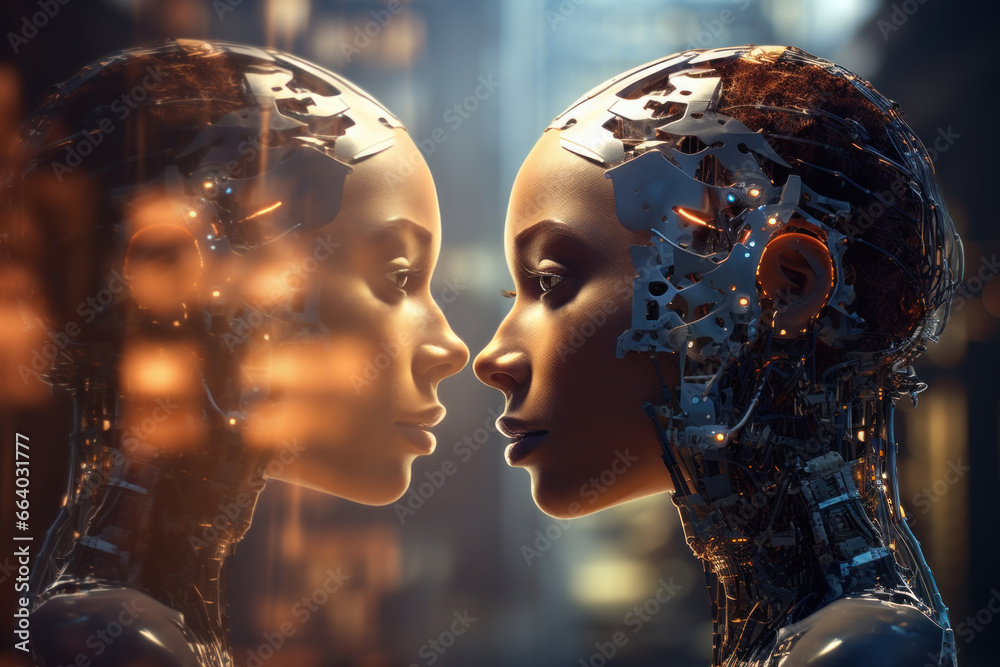 Cyborg bionic human robotic synthetic android female robot with ...