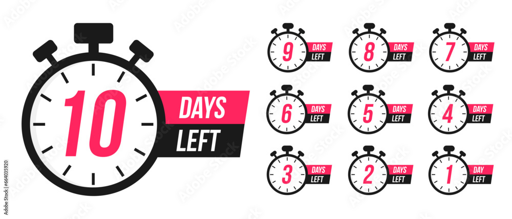 Number of days left to sign for sale or promotion. Countdown timer ...
