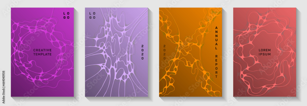 Cool club party posters. Overlaying waves fusion textures. Trendy ...