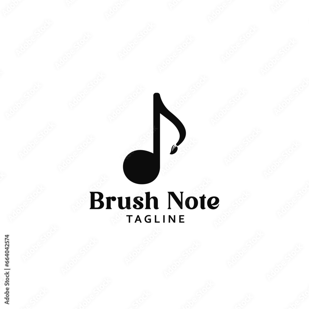 Vecteur Stock Music note and paintbrush combined on a single creative ...
