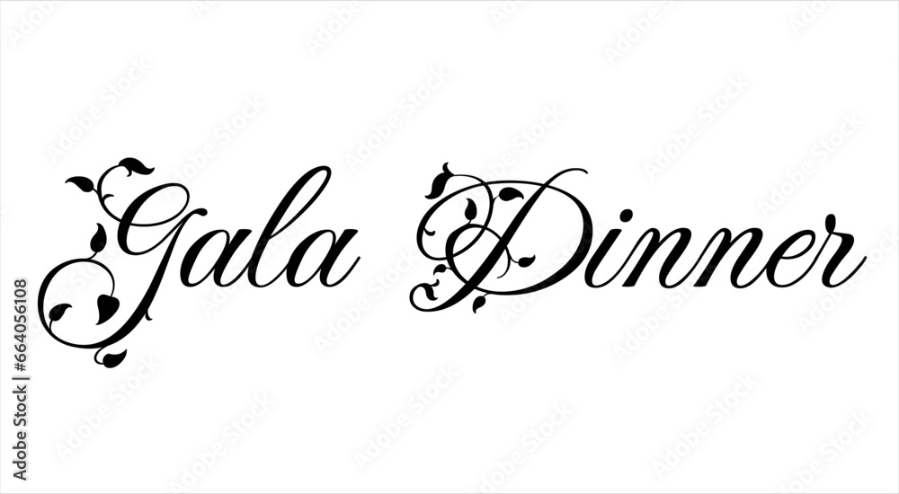 Gala Dinner Handwritten Inscription Hand Drawn Lettering Stock ...