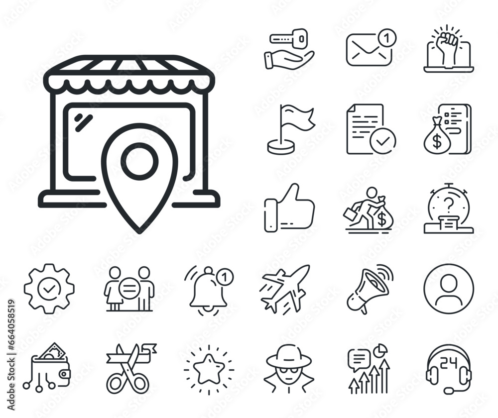 Wholesale store sign. Salaryman, gender equality and alert bell outline ...