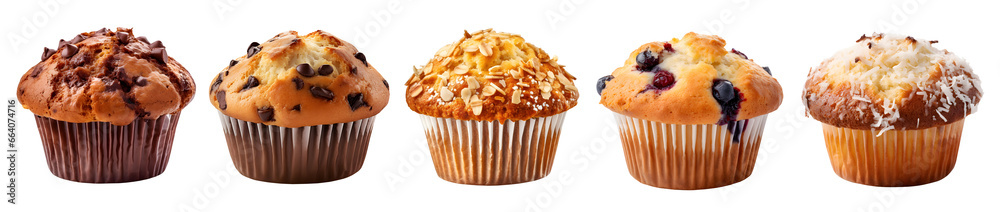 Muffin on transparent background cutout, PNG file. Many assorted ...