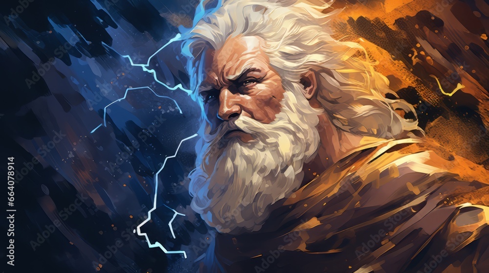 Zeus - The king of olympian gods and god of the thunderbolt Stock ...