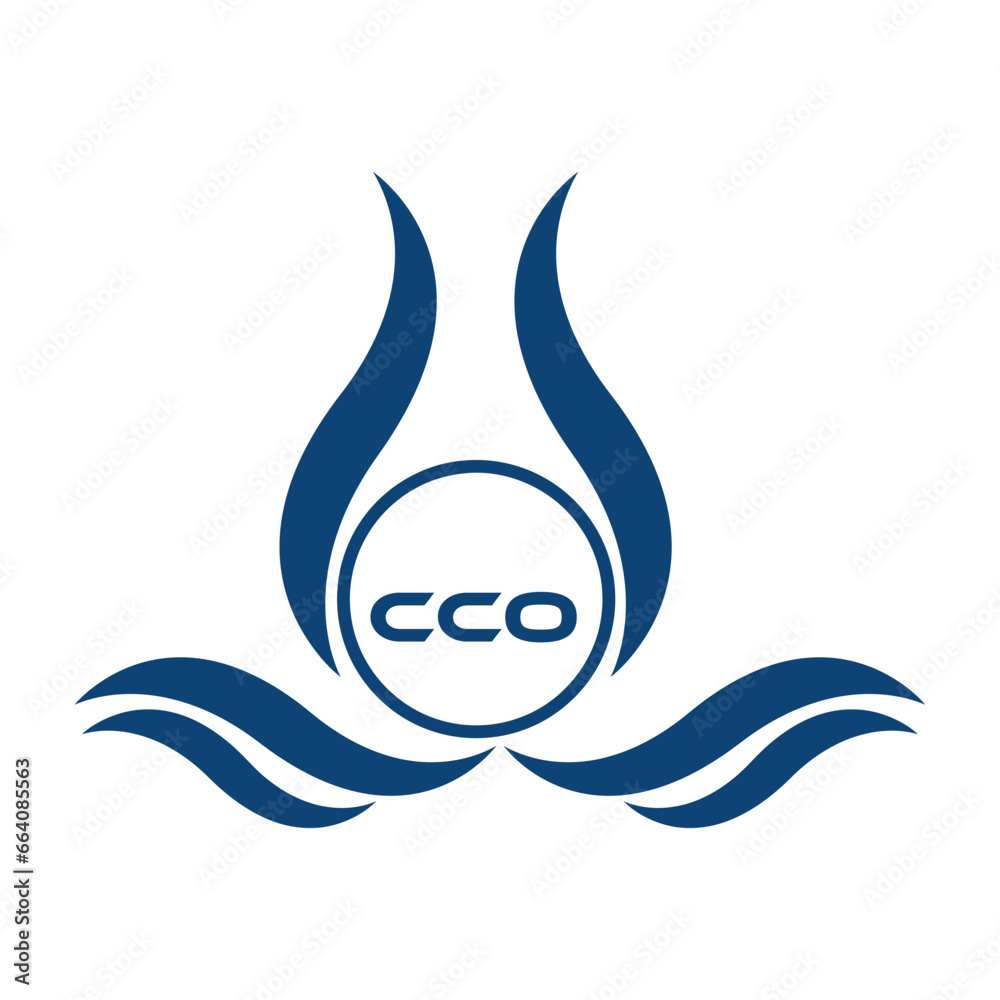 CCO letter water drop icon design with white background in illustrator ...
