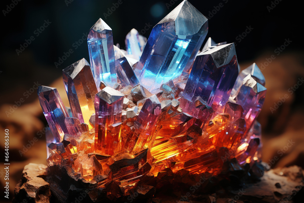 The internal structure of a mineral crystal, showcasing the beauty of ...