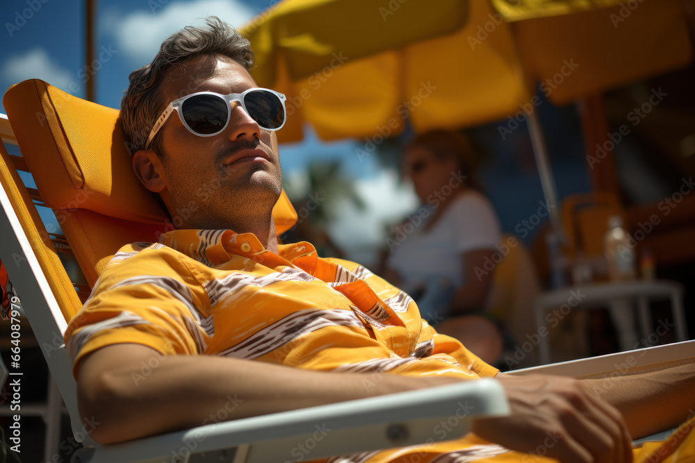 A person sunbathing without sunscreen, indicating the potential danger ...