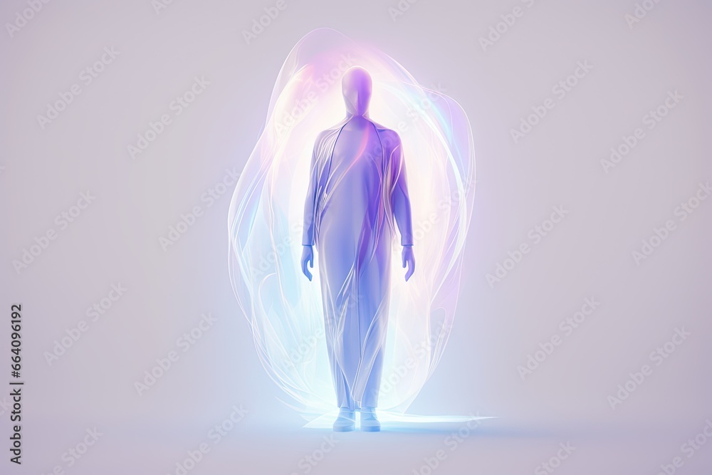 Ghostly figure in white light, spiritual resonance concept, life after ...