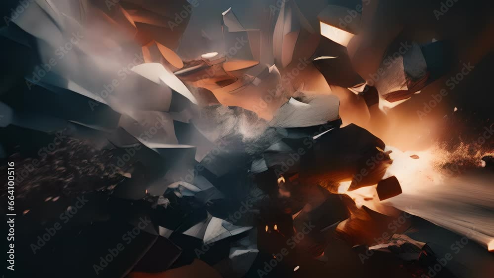 As if navigating through a digital landscape, glitched fragments of ...