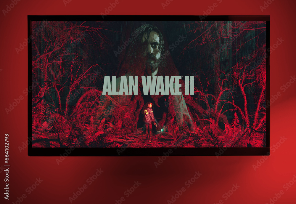 Alan Wake 2 game on TV screen Stock 写真 | Adobe Stock