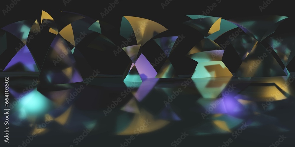 Abstract pyramids, Environment map. HDRI map. Equirectangular ...