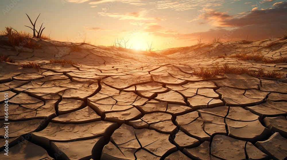 Cracked earth parched land arid soil desert Climate Change. Generation ...