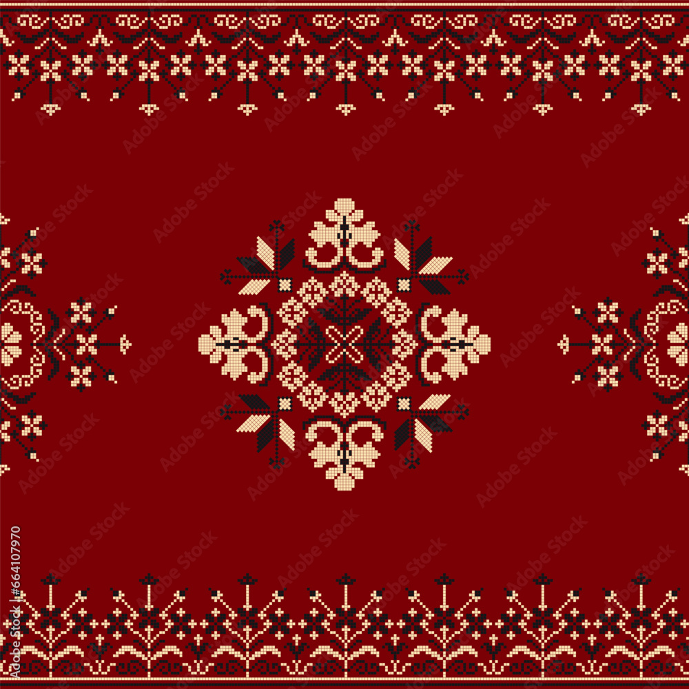 Traditional Polish embroidery vector pattern Stock Vector | Adobe Stock