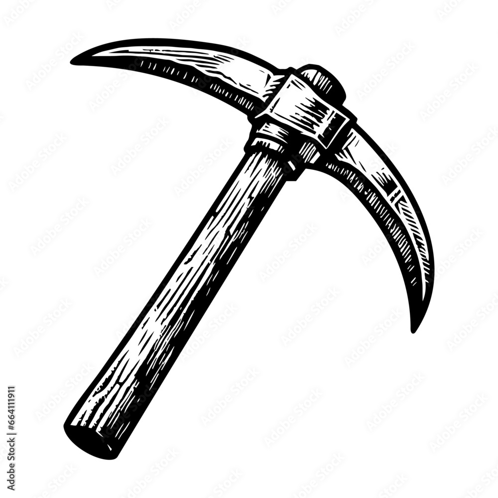 pickaxe tool sketch Stock Vector | Adobe Stock