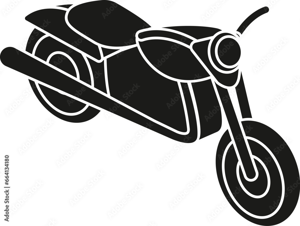 Cartoon Black and White Isolated Illustration Vector Of A Motorbike ...
