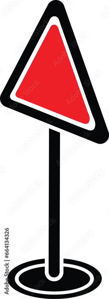 Cartoon Red and Black Isolated Illustration Vector Of A Roadworks Stop ...