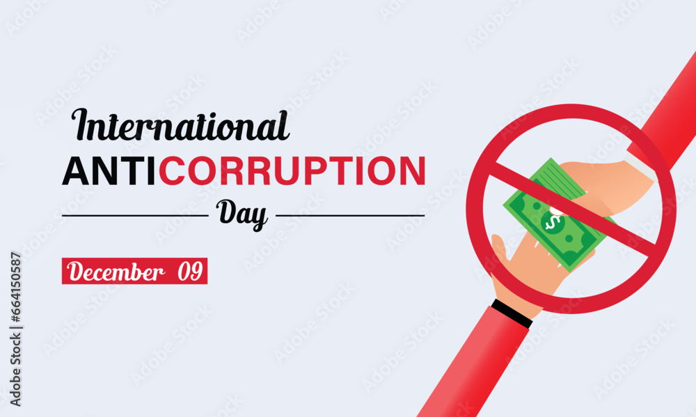 Stop corruption icon. International Anti corruption day. Prohibition ...