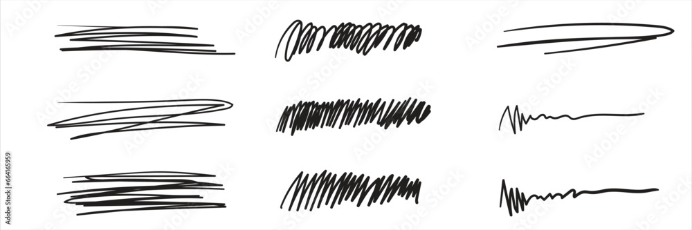Obraz Hand drawn sketch doodle arrows, checkmarks, signs, icons, lines ... Obraz Hand drawn sketch doodle arrows, checkmarks, signs, icons, lines ...