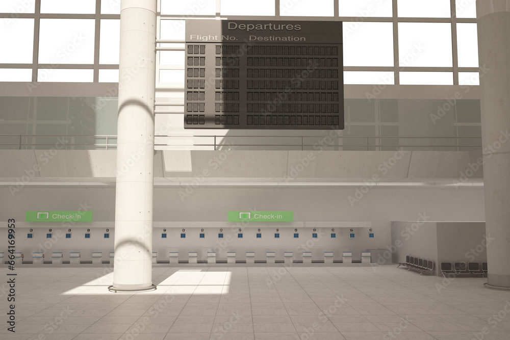 Digital png illustration of interior of airport on transparent ...