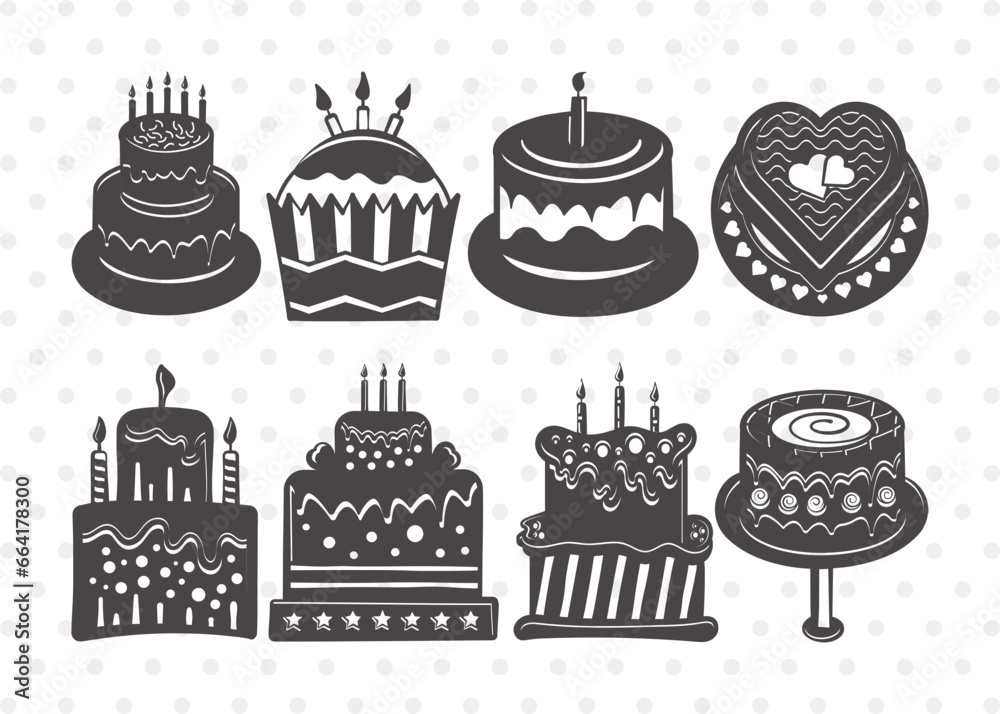 Birthday Cake Clipart SVG Cut File | Birthday Cake Svg | Cupcake Svg ...
