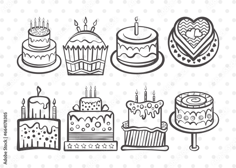 Birthday Cake Clipart SVG Cut File | Birthday Cake Svg | Cupcake Svg ...