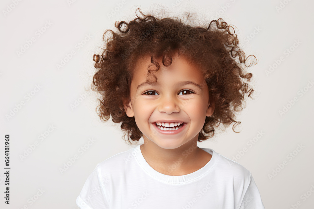 cute child model with perfect clean teeth laughing and smiling ...