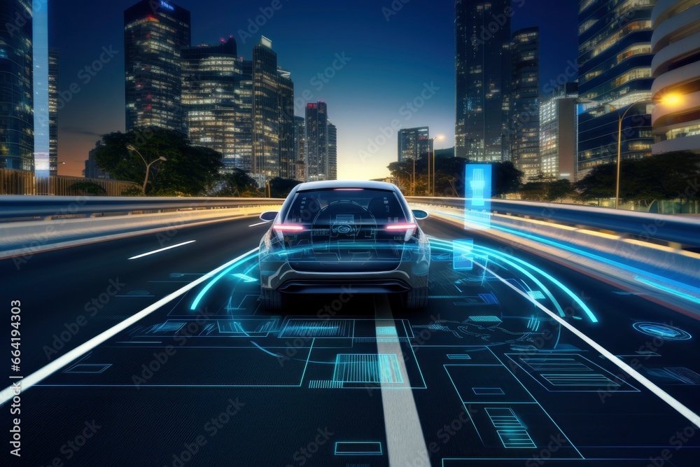 Modern smart car technology intelligent system using Heads up display ...