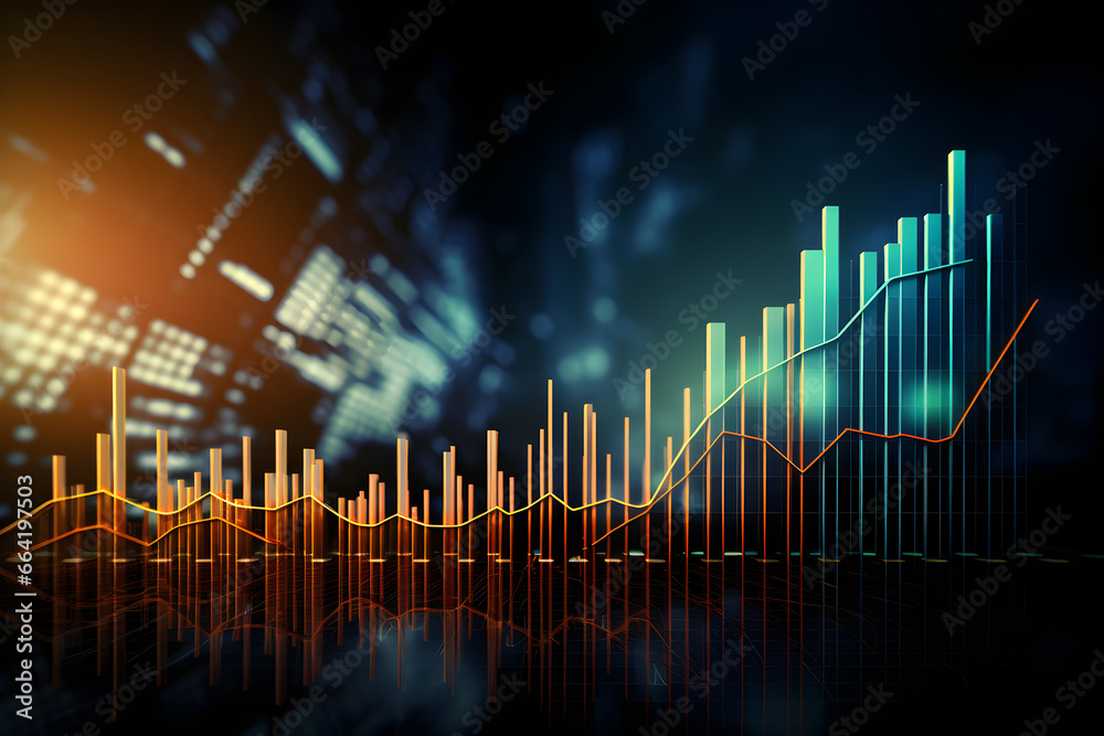 stock market chart steady upward trajectory of business growth unfolds ...
