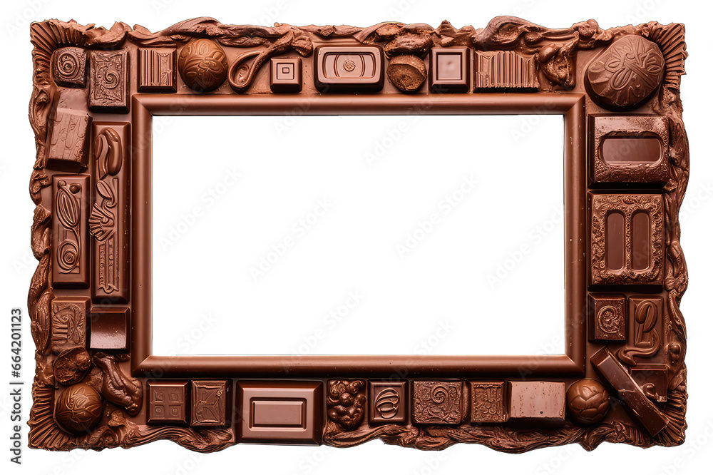 Chocolate bar frame isolated on transparent background. Frame made of ...