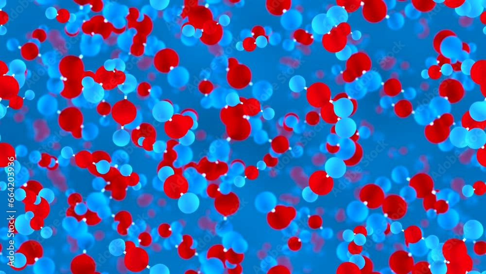 Co2 Atom molecule 3D LOOP TILE background soup stylised. This animation ...