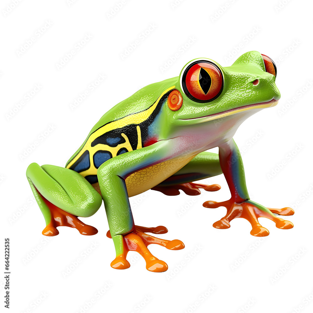 Red-eyed Green Tree Frog on transparent background (png) Stock ...