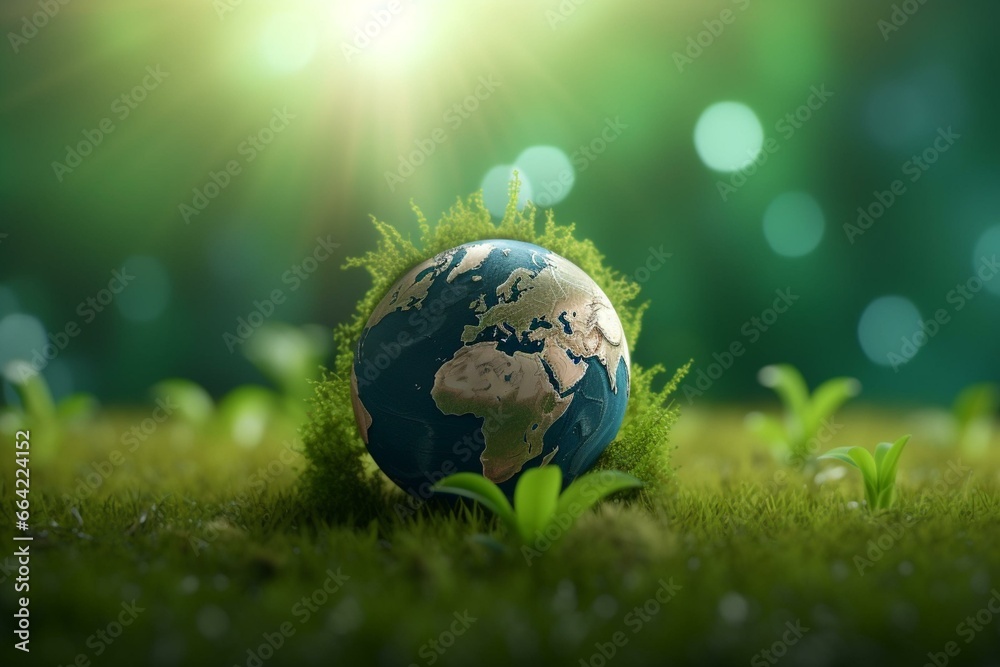 Conceptual 3D design for World Environment Day: a single earth with a ...