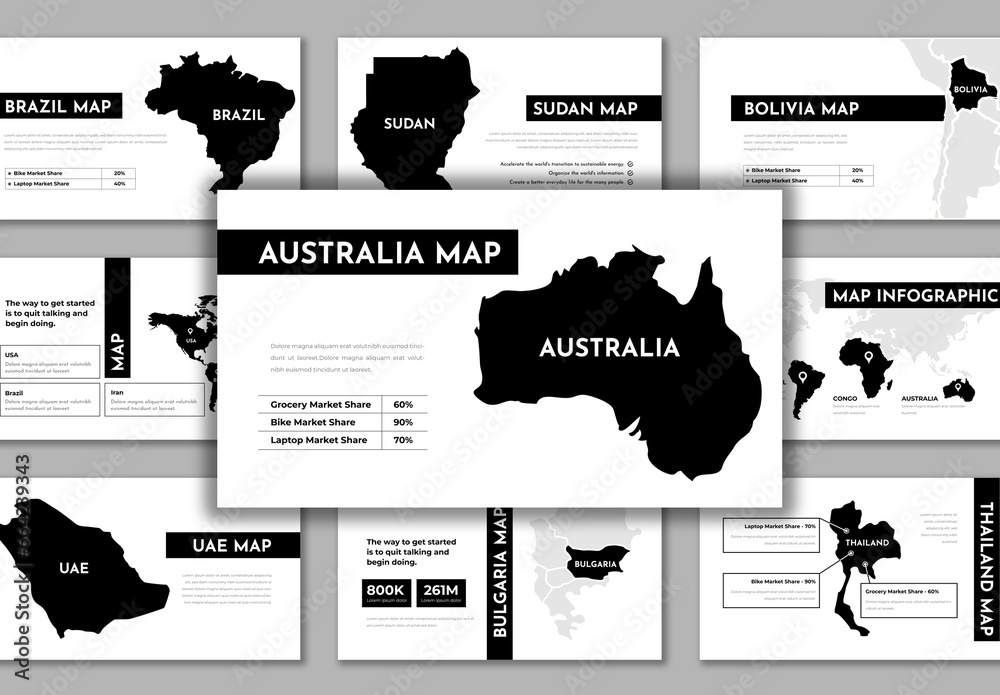 Business Map Infographics Presentation Design Stock Template | Adobe Stock