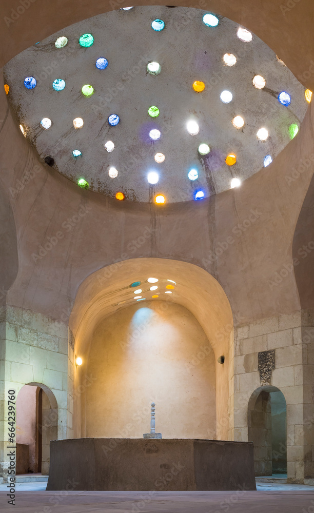 Cairo, Egypt, October 23, 2022: Interior of Hammam Inal public ...