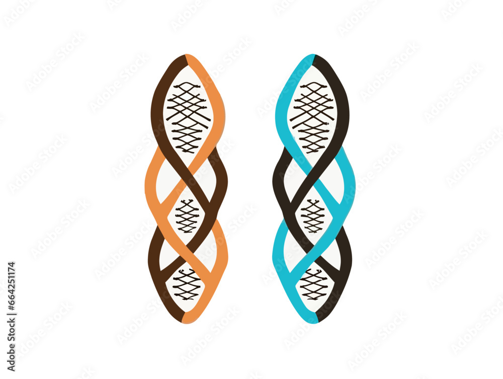Doodle Genetics symbol, cartoon sticker, sketch, vector, Illustration ...