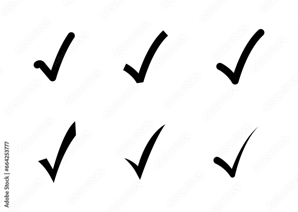 Grafika wektorowa Stock: Check mark icon set. tick, yes, ok, choice ...