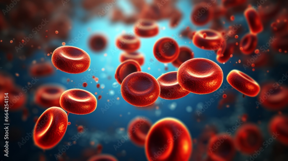 Red blood cells under microscope, scientific illustration, Blood Clot ...