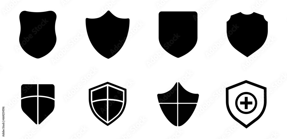 Shield Icon Set Safety Defense Security Protect Protection Safe