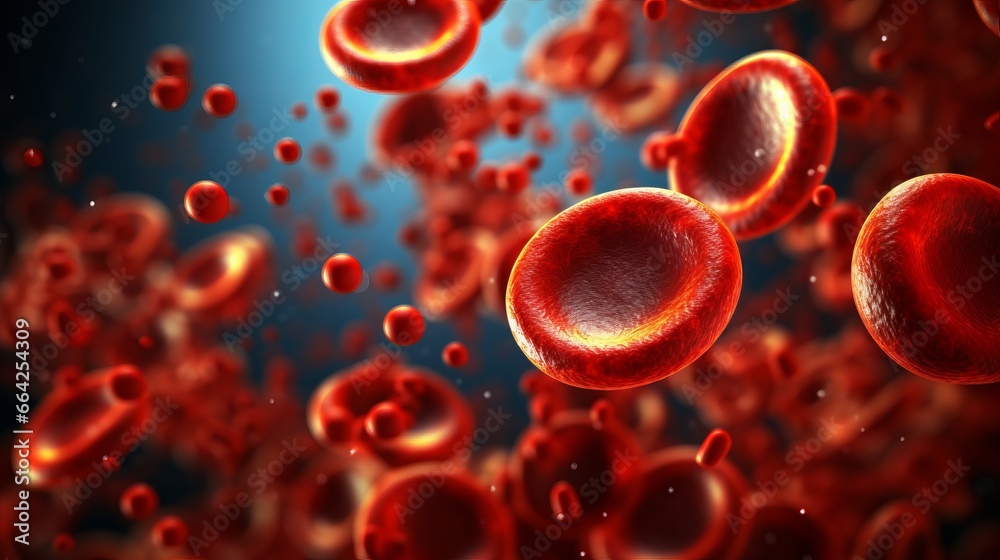 Red blood cells under microscope, scientific illustration, Blood Clot ...