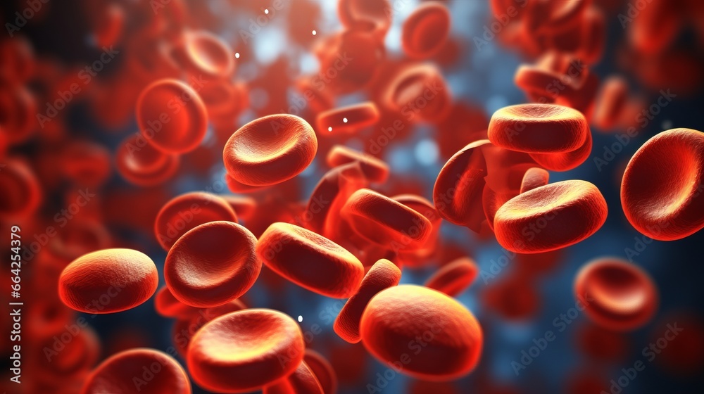 Red blood cells under microscope, scientific illustration, Blood Clot ...