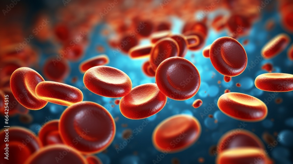 Red blood cells under microscope, scientific illustration, Blood Clot ...
