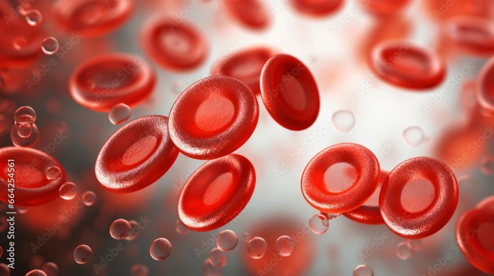 Red blood cells under microscope, scientific illustration, Blood Clot ...