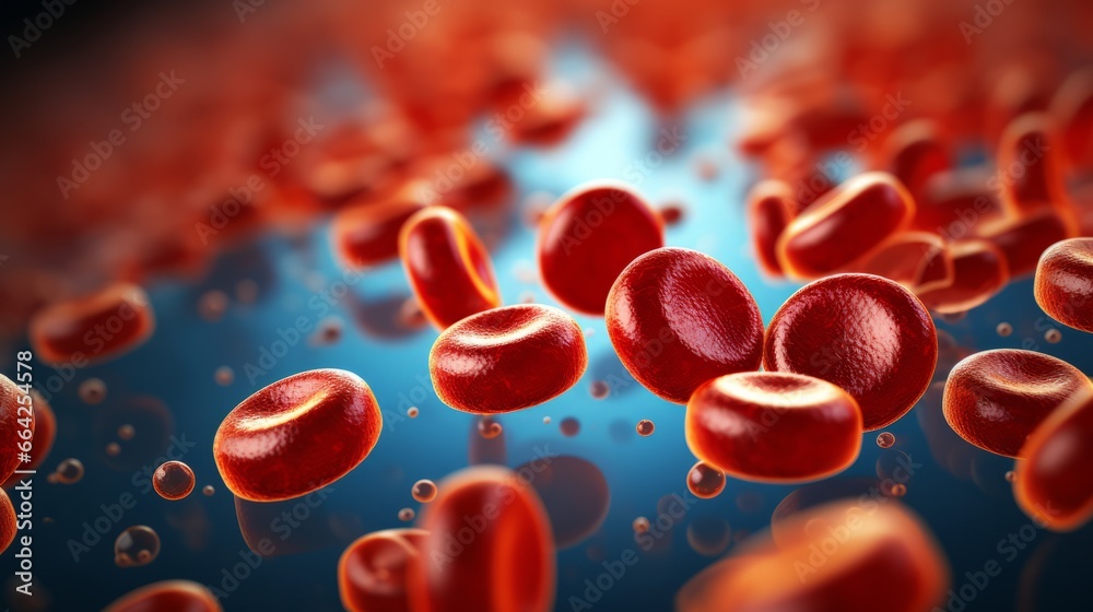 Red blood cells under microscope, scientific illustration, Blood Clot ...