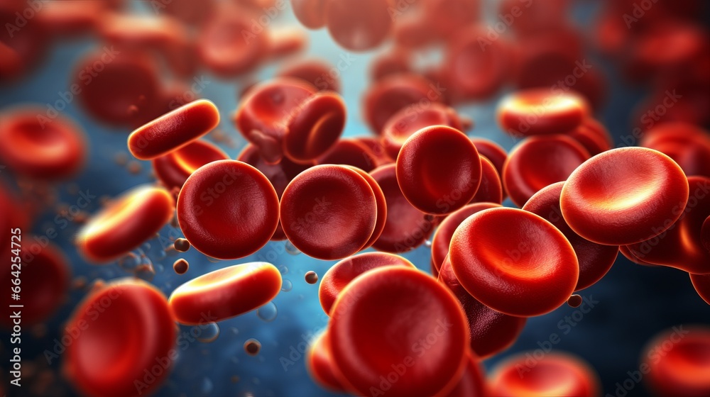 Red blood cells under microscope, scientific illustration, Blood Clot ...